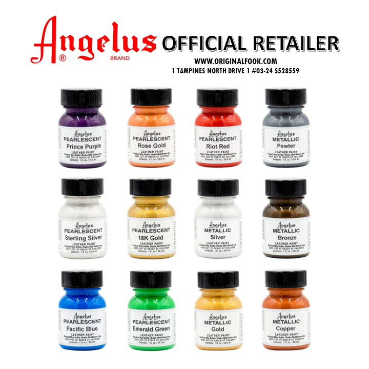 (12 Colors) Angelus Acrylic Leather Metallic & Pearlescent Paint ...