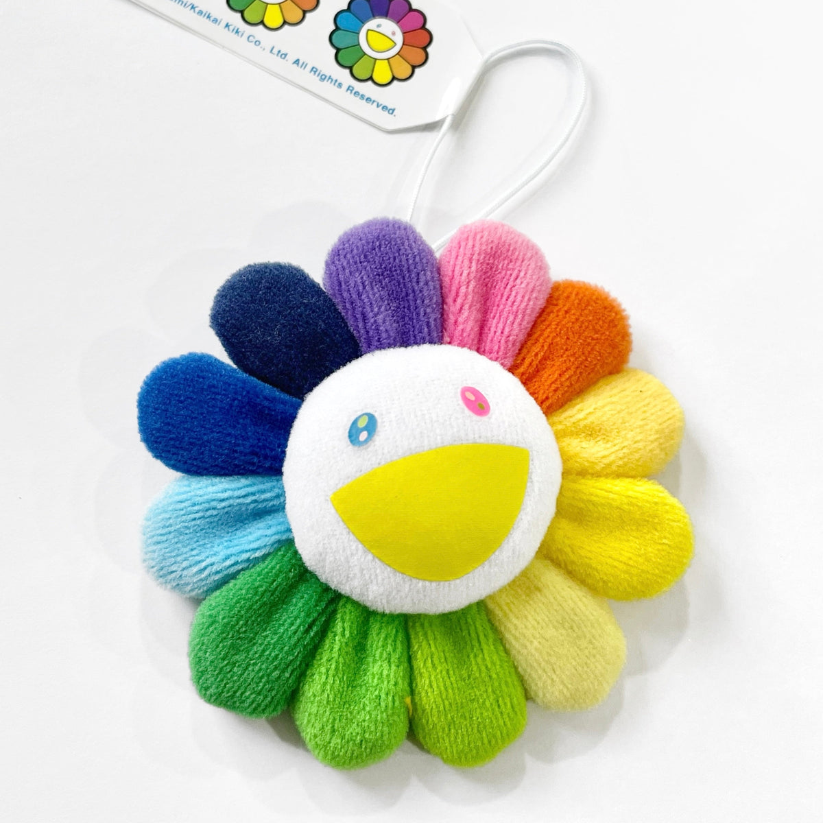 Buy Takashi Murakami Flower Plush Keychain Pin Rainbow White online in ...