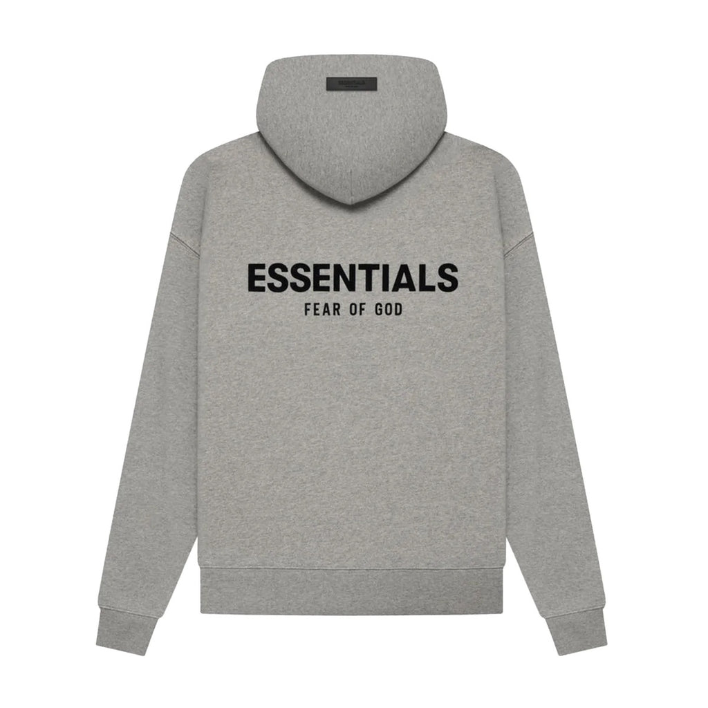 FEAR OF GOD Essentials Felt Logo Hoodie Dark Oatmeal | ORIGINALFOOK