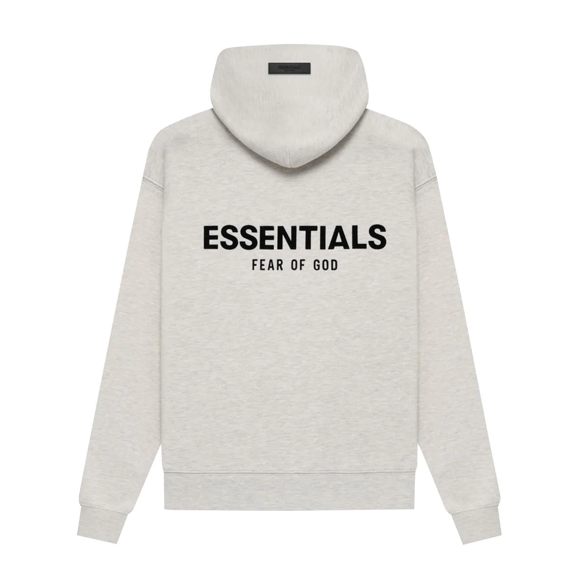 FEAR OF GOD Essentials Felt Logo Hoodie Light Oatmeal | ORIGINALFOOK